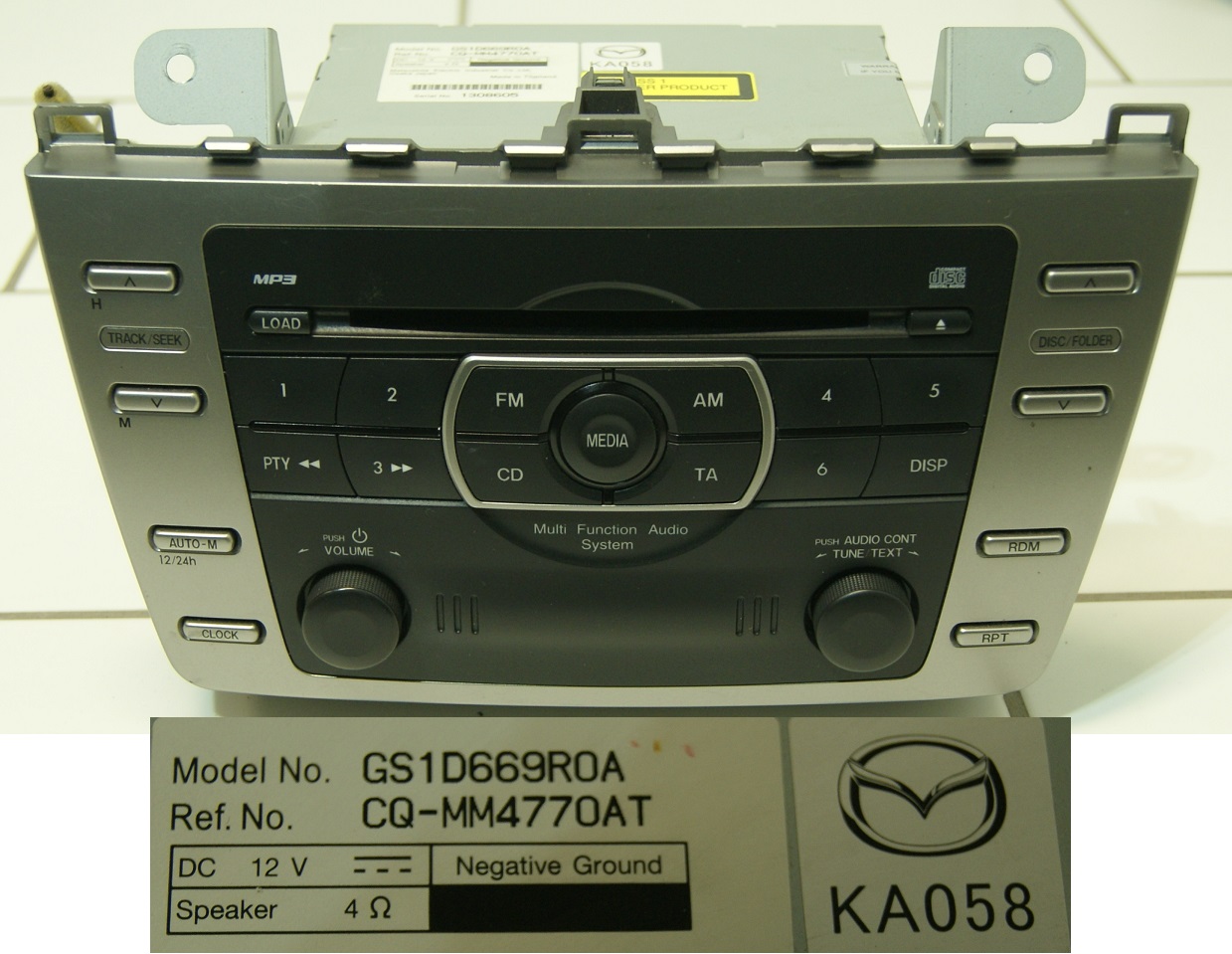 MAZDA 6 08- RADIO CD MP3 GS1D669ROA ORYGINAŁ za 79.00PLN z Wschowa ...