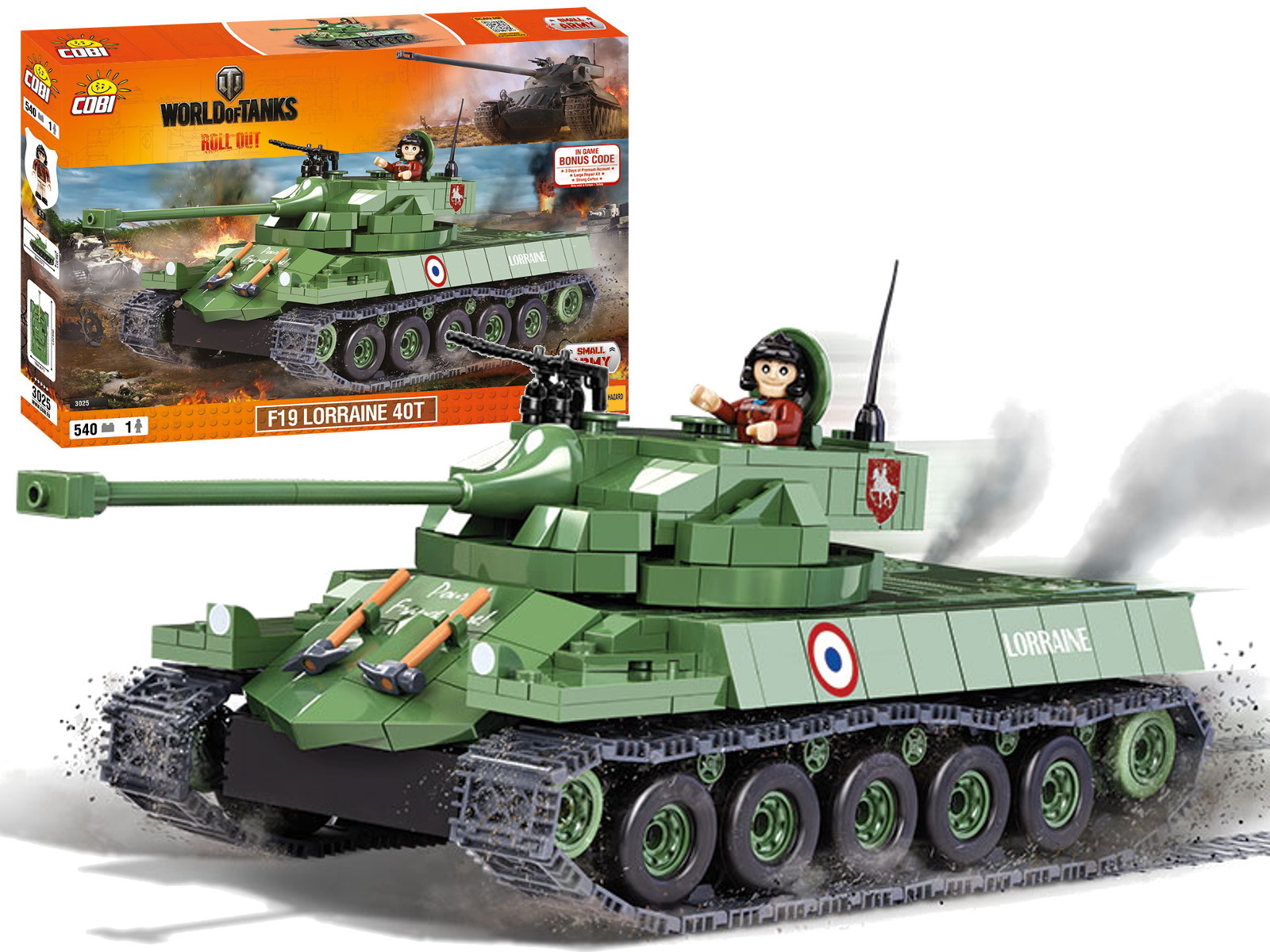 COBI KLOCKI WORLD OF TANKS Czołg F19 Lorraine 3025 - 7216383672 ...
