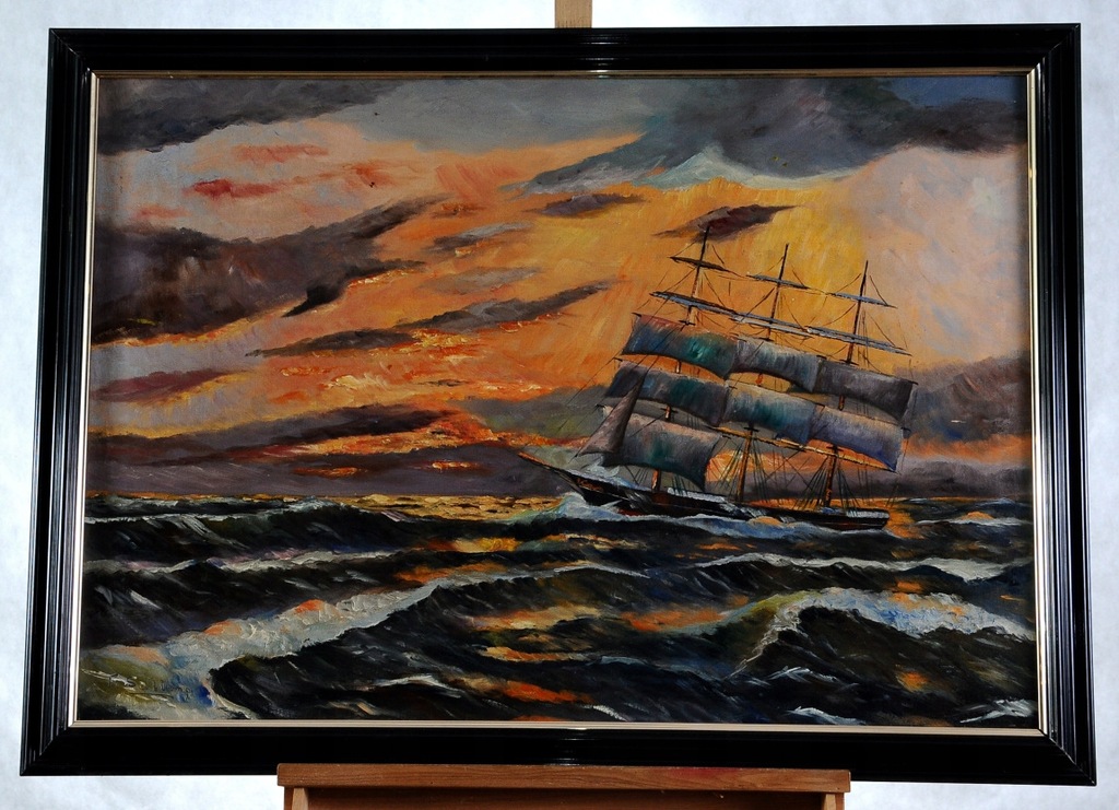 FREDE SALLING 1910 MARYNISTYKA ORYGINALNY OBRAZ ! - 7751948498 ...