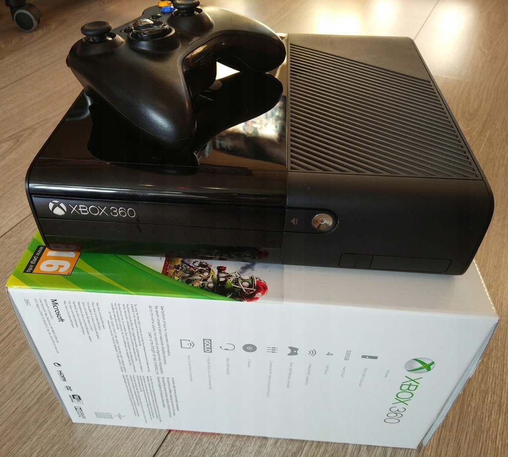 Konsola Microsoft Xbox 360 E 500GB + pad + 10 gier - 7571319523 ...