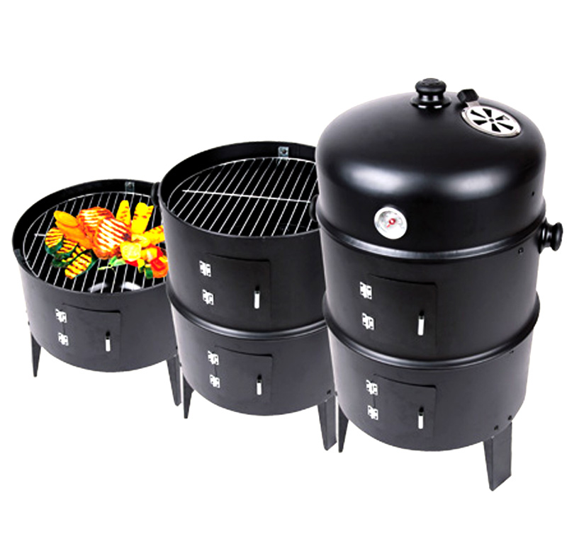 3W1 GRILL OGRODOWY WĘDZARNIA TERMOMETR WĘDZARKA - 7346553179 ...