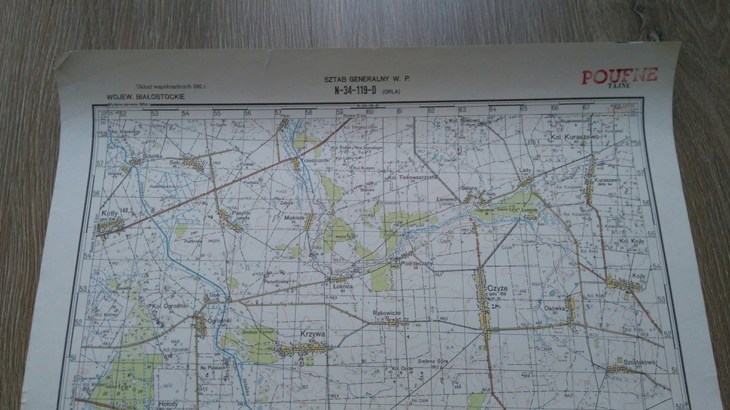 Mapa Zestaw Wojskowych Map Topograficznych PRL LWP - 7345050296 ...