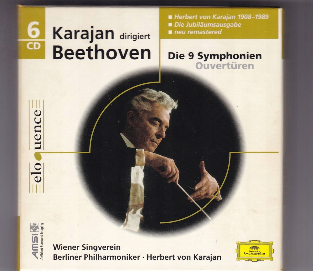Beethoven 9 Symphonies / KARAJAN DG 6CD BOX MINT - 7569115269 - oficjalne archiwum Allegro