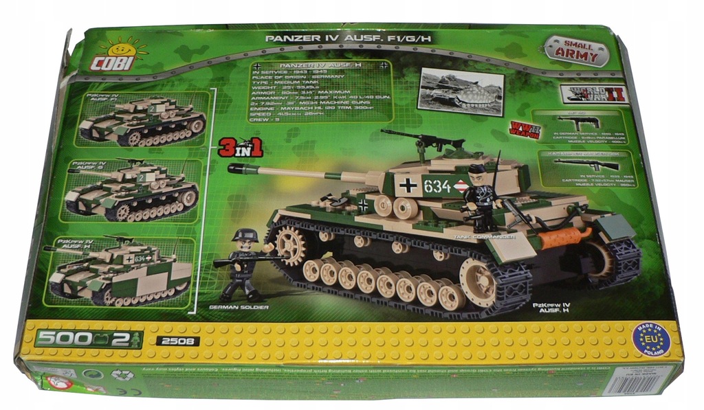COBI 2508 Pz.Kpfw. IV Ausf. F1/G/H Niemiecki czołg - 7763717620 ...