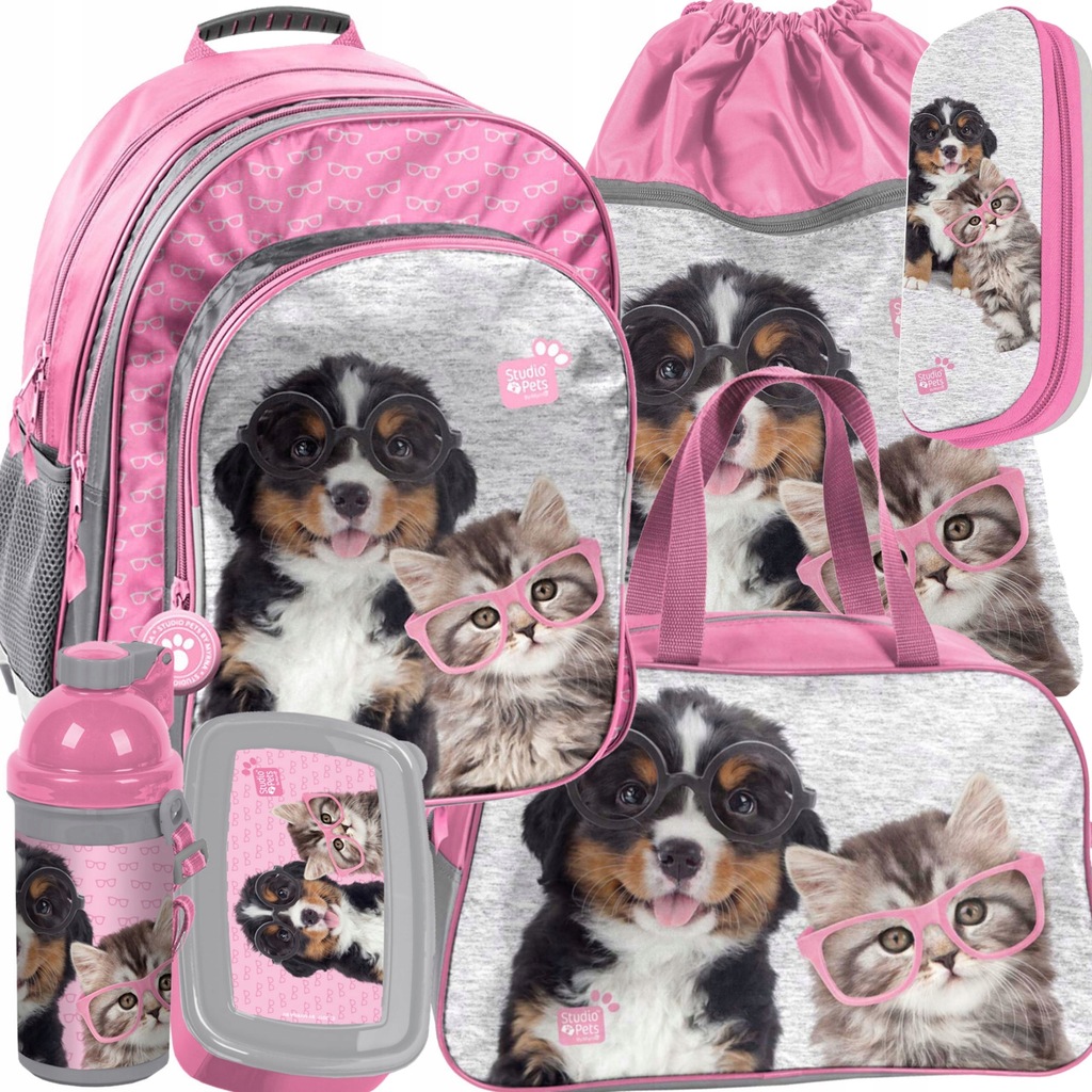 TORNISTER PLECAK SZKOLNY Z KOTKIEM KOTEK ZESTAW - 7296946037 - oficjalne archiwum Allegro