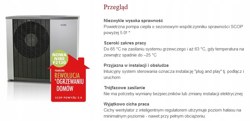 OZEPRO Powietrzna pompa ciepła NIBE F2120 8kW - 7495551201 - oficjalne archiwum Allegro