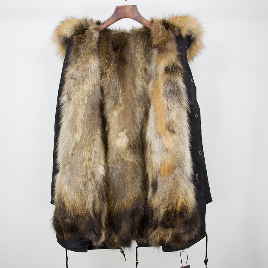 Biała Parka Grube Naturalne Futro Jenot Zima XXL - 7626939757 ...