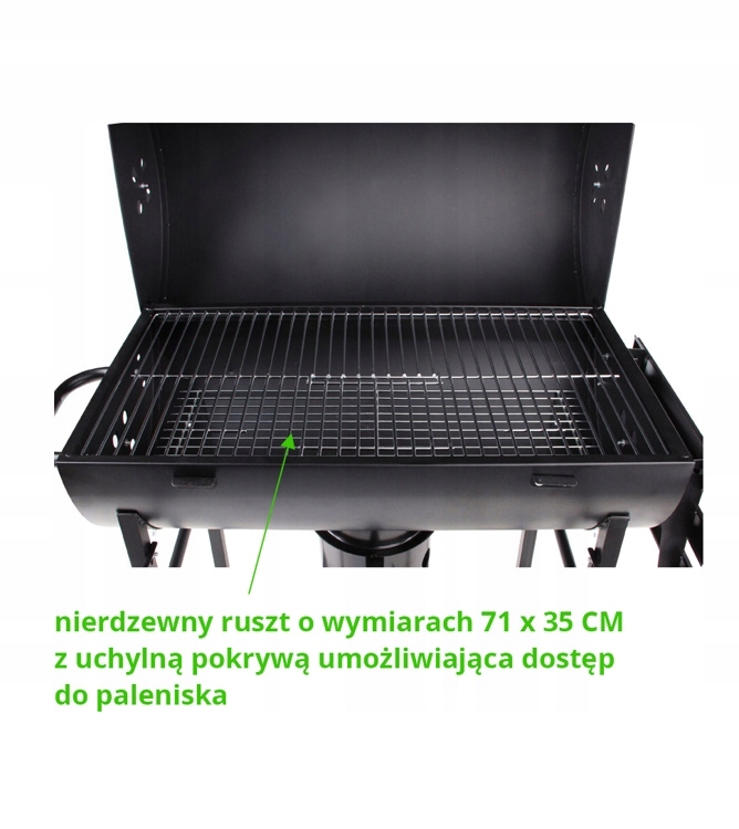 GRILL GRIL WĘGLOWY POKRYWA POPIELNIK OGRODOWY DUŻY - 7440401125 ...