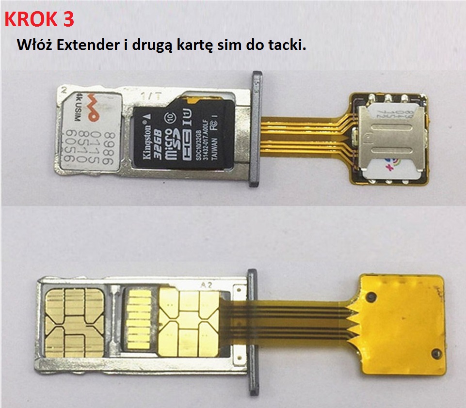 ADAPTER - DWIE KARTY SIM I KARTA SD JEDNOCZEŚNIE - 7711070075 ...