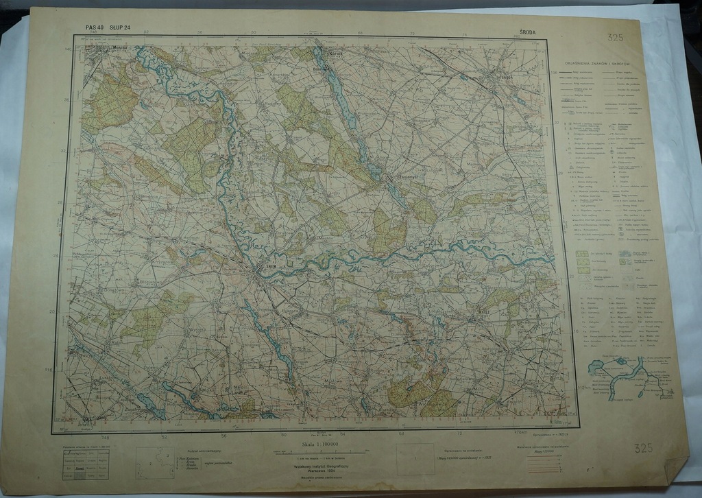 24. Mapa WIG 1934r. ŚRODA PAS 40 SŁUP 24 - 7596875226 - oficjalne ...