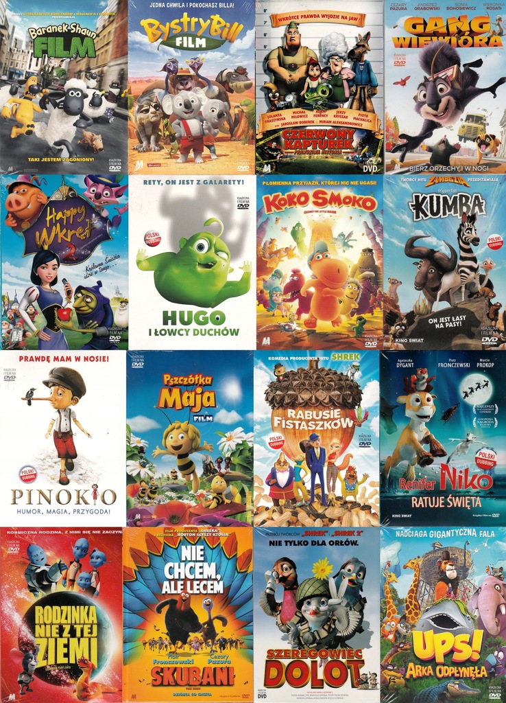 BAJKI ANIMOWANE - DUBBING - ZESTAW PROMO - 16 DVD - 7701606351 ...