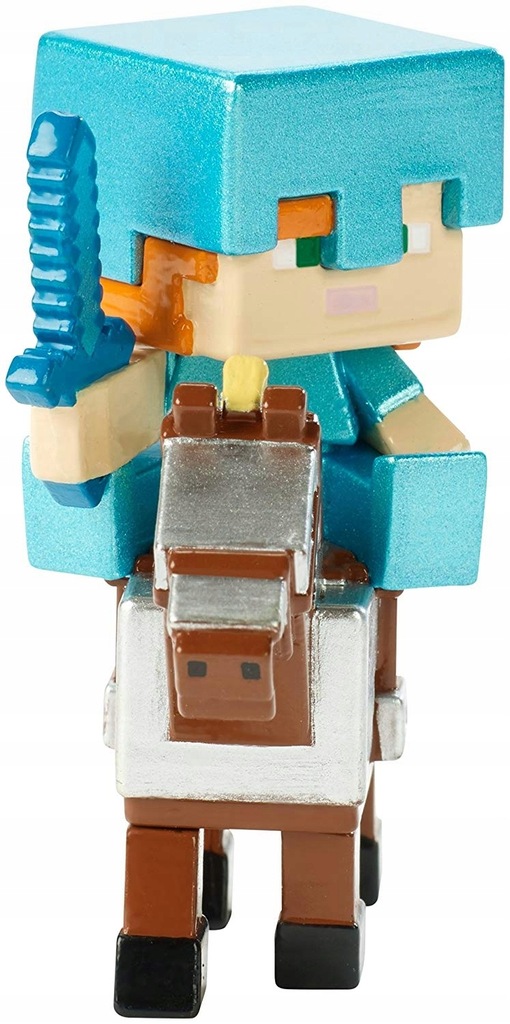 Minecraft - Alex na koniu w zbroi - Figurka FVH08 - 7466068522 ...