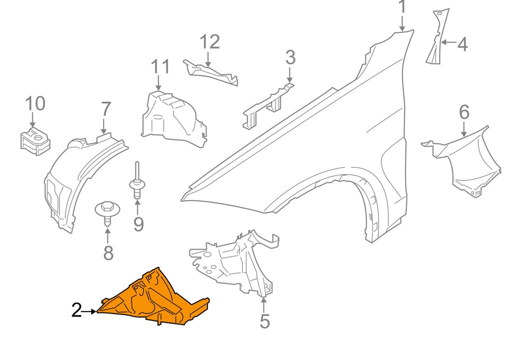 Wzmocnienie ściany boczne błotnika BMW 51657337092 - 7185173242 ...