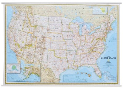 Duża mapa ścienna Stanów Zjednoczonych - USA - 6696458657 - oficjalne ...